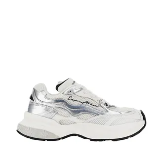 Emporio Armani Mesh sneakers with leather details Woman 36