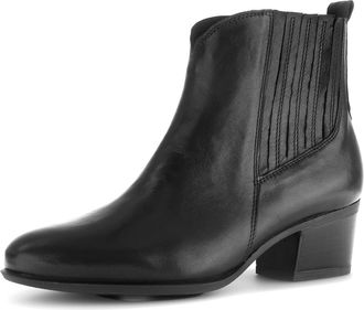 Gabor Damen Chelsea Boots, Frauen Stiefeletten,Leder-Sohle,Cherry,Merlot,Sport-Dynamic,g-Weite,glatt-Leder,silbrt,schwarz (Micro),38.5 EU / 5.5 UK
