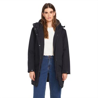 Volcom Somestone Damen-Parka, 10 K, wasserabweisend, mit Rei&szlig;verschluss, Schwarz, M
