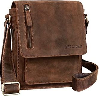 STILORD Finn Petite Sac a Bandouliere pour Hommes Vintage Sacoche Sac Messager Besace Sac &Eacute;paule Cuir de Buffle V&eacute;ritable, Couleur:aneto - marron