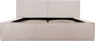 DRAWER Lit coffre en tissu 140x190cm - Écru - liberia