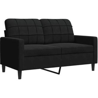 vidaXL 2-Sitzer-Sofa Schwarz 120 cm Samt - Vidaxl