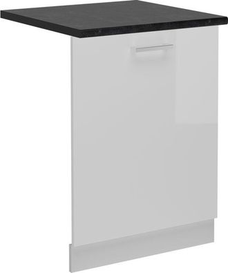 Vicco Geschirrspülblende R-Line, Weiß Hochglanz, 60 cm, AP Anthrazit, Vicco