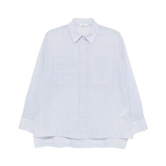 PESERICO Femme, Blouses et Chemises, Bleu, Taille: 38 FR Striped Chest Pocket Shirt