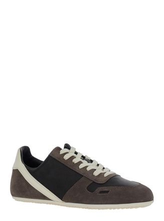 Rick Owens Womens Black Low-Top Sneakers With Suede Inserts Calf Trainers