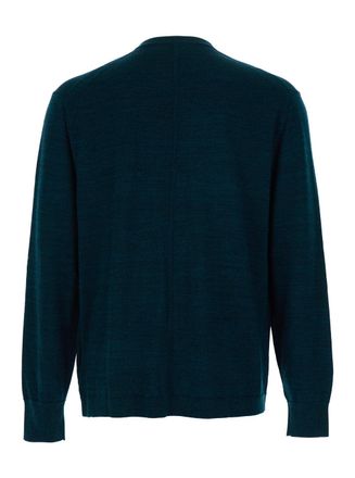 Calvin Klein Mens Crew Neck Sweater Blue Wool Tops Top