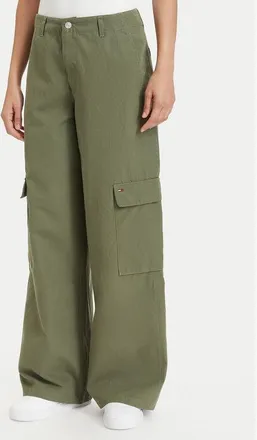 Tommy Jeans Cargohose DW0DW22749 Gr&uuml;n Wide Leg