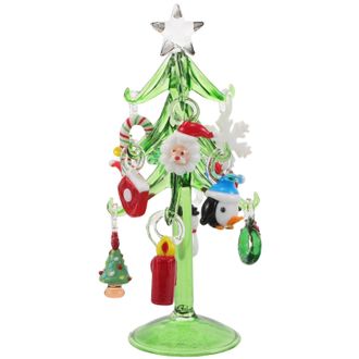 Luxshiny Kristall Weihnachtsbaum Miniatur Glasfigur Tischdekoration Eleganter Mini Desktop Baum f&uuml;r Weihnachtsdeko Innen Stilvolle Festtagsdeko Geschenkidee