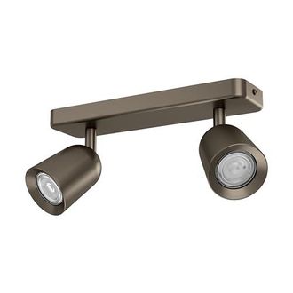 Eglo Deckenlampe 2-flammig Camaldoli, Deckenstrahler mit flexiblen 3 Strahlern, Spot Deckenleuchte aus Stahl in Bronze, GU10 Fassung