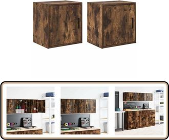 vidaXL Garagen-Wandschr&auml;nke 2 Stk. R&auml;uchereiche Holzwerkstoff - Vidaxl