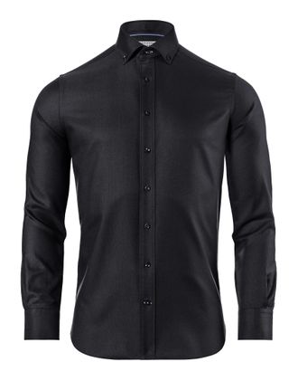 Vincenzo Boretti Hemd, Regular-fit/gerader Schnitt, Soft Oxford - bügelfrei schwarz 39-40