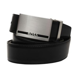 HUGO BOSS Wendbarer Doppel-Schnalle Leder G&uuml;rtel - - Accessories - Herren - Schwarzk - ONE SIZE