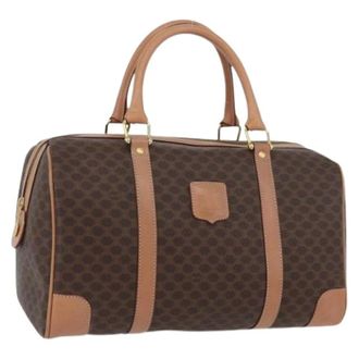 Celine Sac &agrave; main en toile Macadam doccasion - Femme - Pre-owned - Brun - Taille: ONE Size