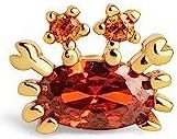 Singularu Boucle doreille Unique Crabe de Mer. Argent Sterling 925 avec Plaqu&eacute; Or 18Kt. Fermoir poussette. Bijoux pour Femme