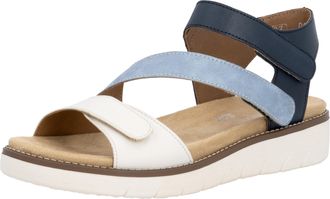Remonte Sandale REMONTE, Damen, Gr. 37, blau, sanftes wei&szlig;, Leder, Lederimitat, Schuhe Sandale, Sommerschuh, Klettschuh, Sandalette, Riemchensandale mit Softf