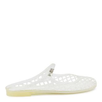 Tory Burch Clear And Silver Flats - Gr. 6 - in Wei&szlig;