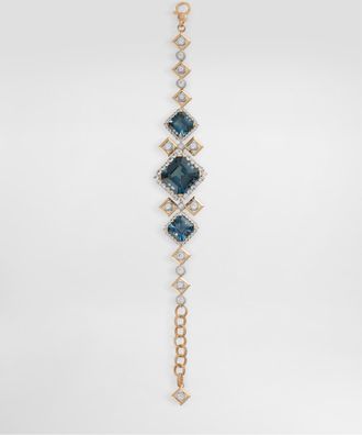 Dolce & Gabbana Eleganza Bracelet 18-carat White And Yellow Gold, Topazes, And Sapphires - Frau Armb&auml;nder Gold Onesize