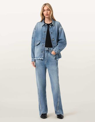 AllSaints Frankie - Jean clout&eacute; - Indigo vintage-Bleu