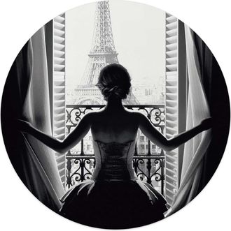 Reinders Plexiglasbild, Frau in Paris, Schlafzimmer, Poster, Wanddeko, Room Decor, Acrylglas, Schwarz-Wei&szlig;, &Oslash; 50