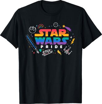 Star Wars Pride Rainbow Logo with Galactic Doodles T-Shirt