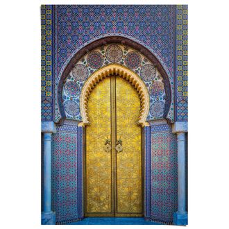 Reinders Poster, Goldene T&uuml;r, Wohnzimmer, Poster, Wanddeko, Room Decor, 150 gr. gl&auml;nzend Bilderdruckpapier, Blau, 91,5 x 61