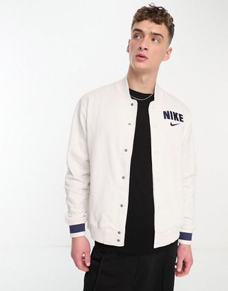 Nike Veste teddy r&eacute;tro en polaire - Blanc cass&eacute;