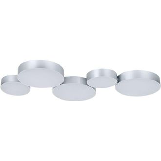 Beliani Beliani - Deckenleuchte Silber Eisen 5 Schirme 54 cm für Wohnzimmer für Salon für Flur für Schlafzimmer