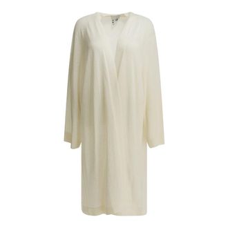 SA SU PHI Langer Cardigan mit V-Ausschnitt - - Knitwear - Damen - Wei&szlig; - L