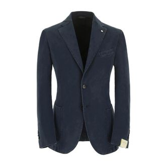 L.B.M. 1911 Blauer Slim Fit Baumwollblazer - - Jackets - Herren - Blau - 2XL