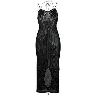 ADĀMO Andrea Adamo Netzstrick-Midikleid - - Dresses - Damen - Schwarzk - M