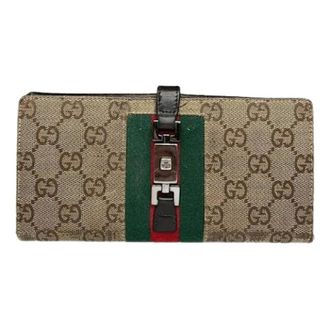 Gucci Portefeuille en coton Pre-owned - Femme - Pre-owned - Beige - Taille: ONE Size