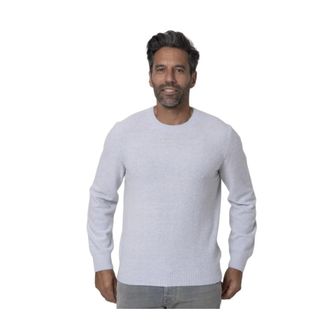 Gran Sasso Homme, Pulls, Gris, Taille: XL Pull Col Rond Bouclette Gris Clair