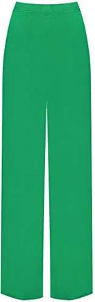 WearAll Pantalon Palazzo évasé et élastiqué pour femme - Extensible - Grande taille - Pantalon uni - Tailles 36 à 54, jade, 52/54/grande taille