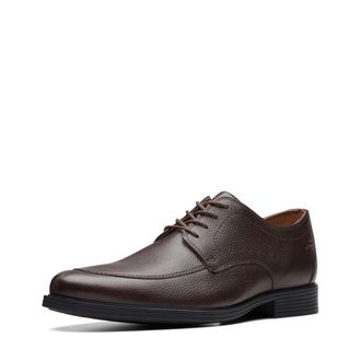 Clarks Herren Whiddon Oxford Schürze, Gehämmertes Leder Dunkelbraun, 42 EU