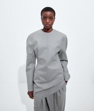 Bottega Veneta Robe en flanelle de laine compacte - Gris - Femme - 32