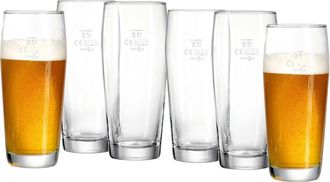 Ritzenhoff & Breker Bierglas-Set Willi 500 ml, 12-teilig, Geeichte Biergl&auml;ser (0,5l) f&uuml;r Zuhause & Gastronomie, Glas, Farblos (Transparent), Durchsichtig