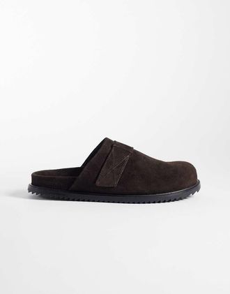 Noak Sandales style mules en daim fabriqu&eacute;es au Portugal - Marron