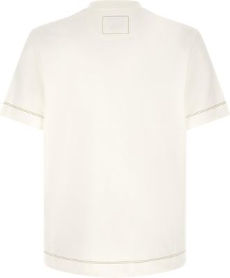 Fendi Leather Patch Logo T-shirt - Cream