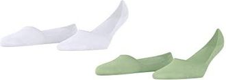Burlington Everyday 2-Pack W IN coton unies lot de 2 paires, Chaussettes invisibles Femme, Vert (Quiet Green 7378) - nouveau, 35-36
