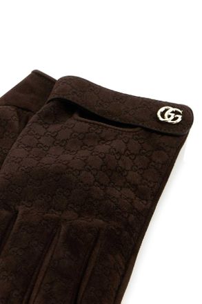 Gucci Womens Brown Suede Gloves Guanti