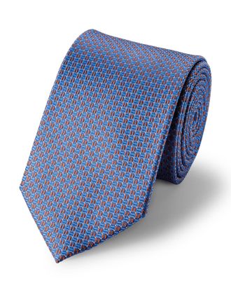 CHARLES TYRWHITT Krawatte aus Seide - Blau & Orange