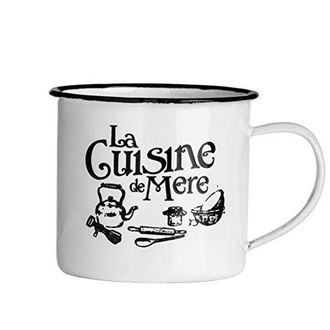 Premier Housewares De La Cuisine nur Tvasse Becher Cup Mug-Farbe: weiß, Emaille, 9x9x8