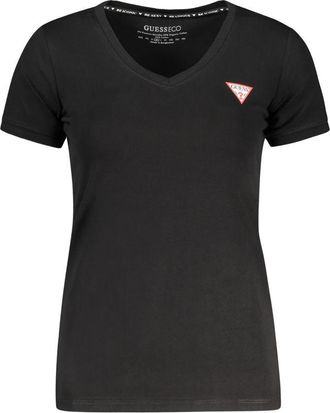 Guess Schwarzes Baumwoll-T-Shirt f&uuml;r Damen