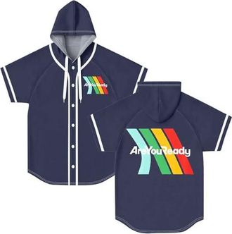 Generic ARC Raiders AreYouReady T-shirt de baseball unisexe à manches courtes et col rond, bleu marine, 3XL