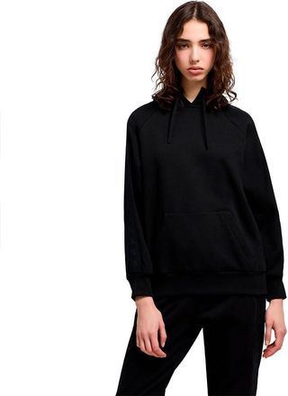 A|X Armani Exchange Womens Arte Sella, Monogram Tape Detail, Hooded Sweatshirt, Black, M
