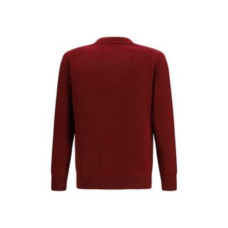 Gucci Mens Bordeaux Wool Cardigan Clothing