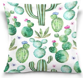 HMZXZ Kissenbezug 40x40cm Kaktus Kakteen lila Blumen Dekorative quadratische Kissenbez&uuml;ge Kissenh&uuml;ller f&uuml;r Couch Sofa Schlafzimmer Wohnzimmer