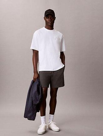 Calvin Klein L&auml;ssiges T-shirt Mit Logo-applikation - Bright White - Herren - XL