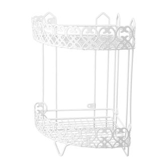 BESPORTBLE MUCKLILY Toilettenregal Eckregal Aus Eisen Wandmontage Ohne Bohren Mehrschichtiges Kleines Badezimmer Wandregal F&uuml;r Zuhause Zweischichtiges Spurloses 