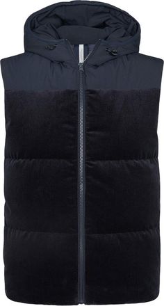 Profuomo Steppweste mit Cord-Besatz und Kapuze mit Kordelzug in